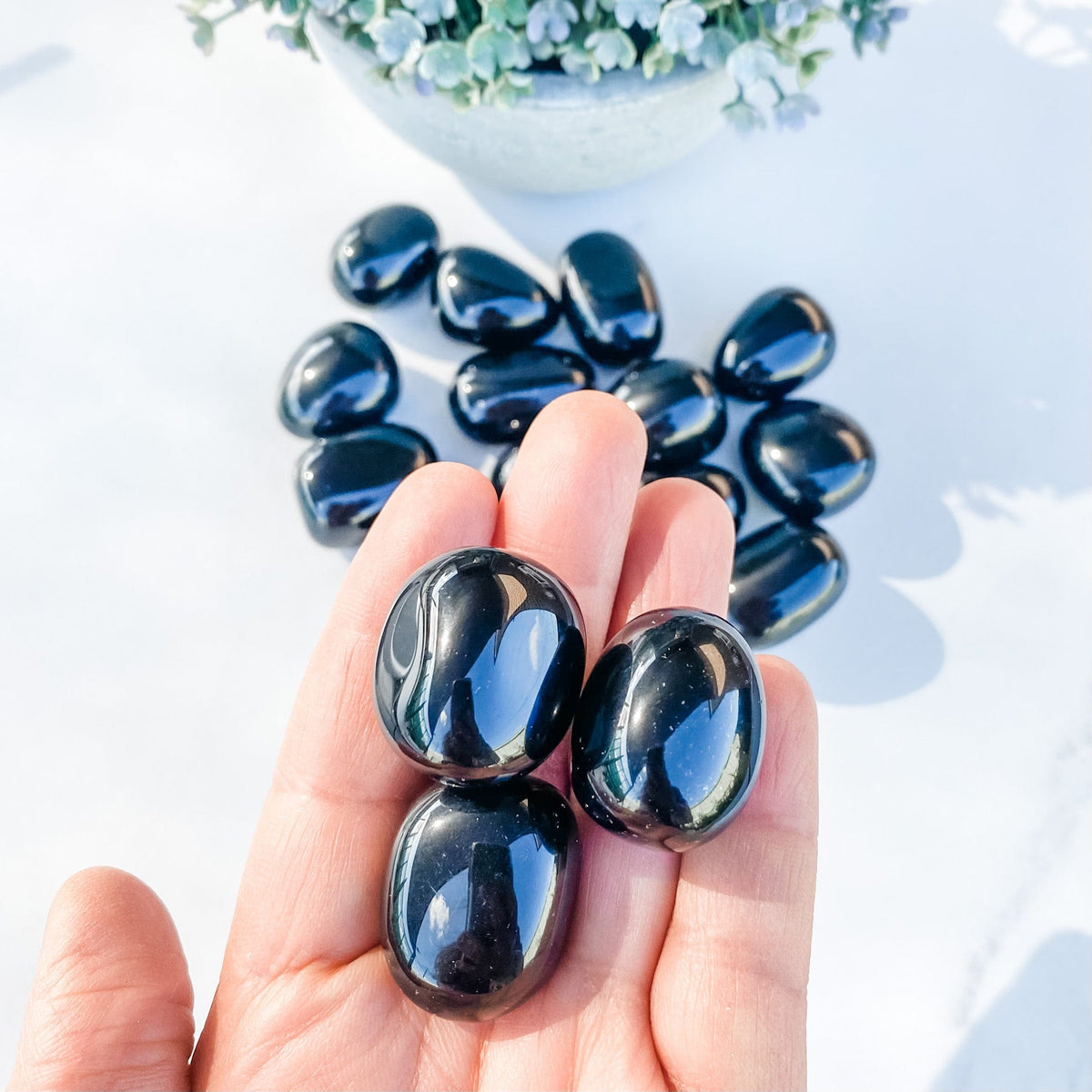 Black Obsidian Tumbled Stone-2.5cm - GemRox