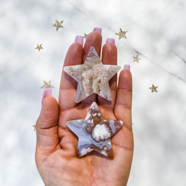 Flower Agate Star Shaped Stones - GemRox